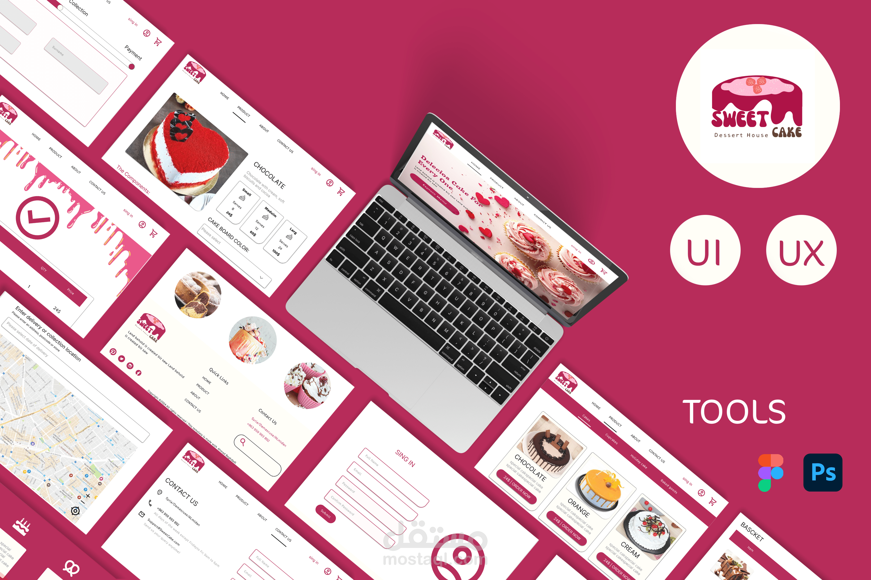 UI/UX Sweet cake website | مستقل