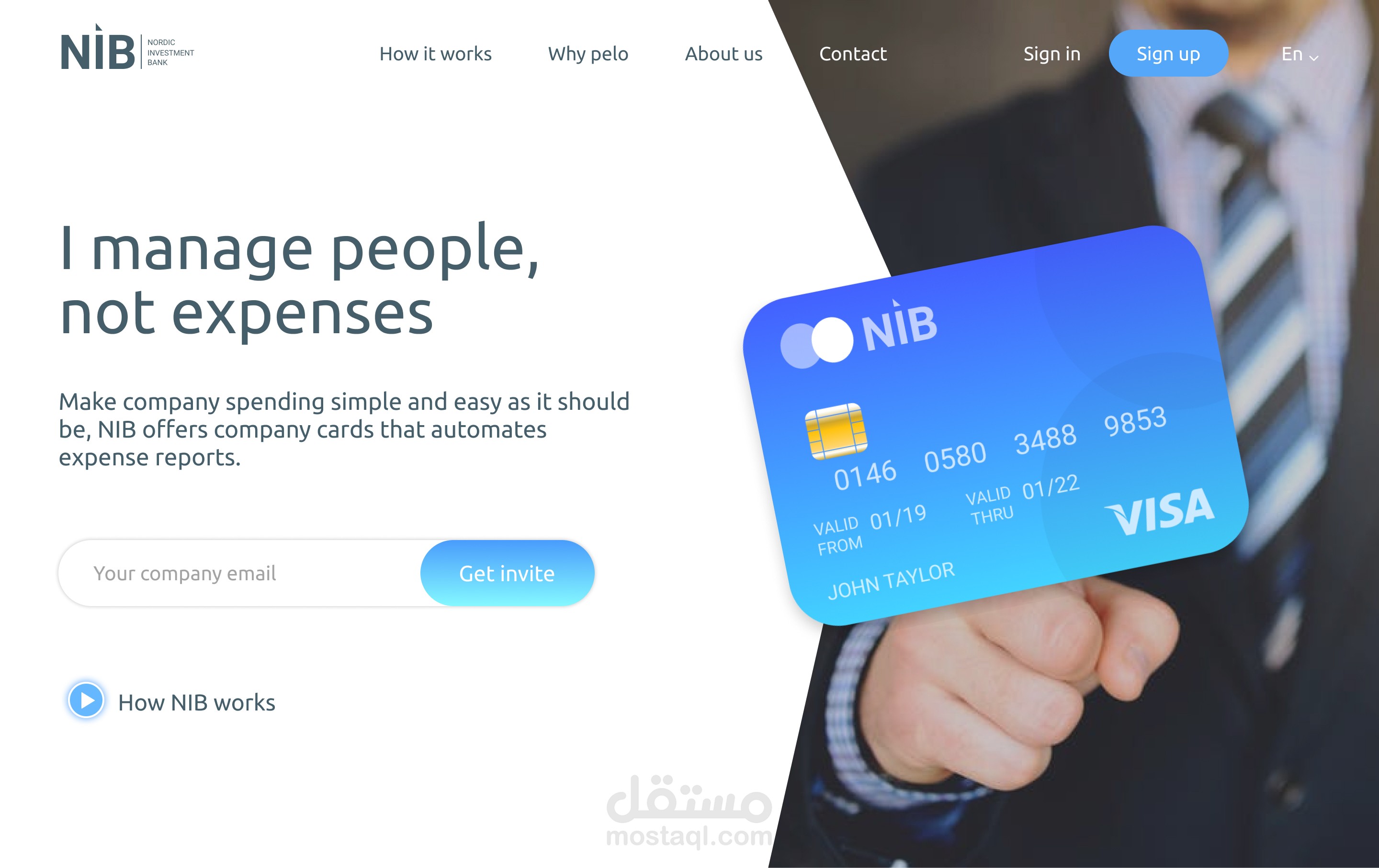 NIB Bank Landing Page | مستقل