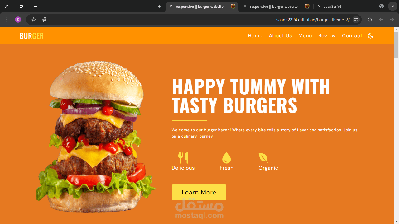 burger theme 2 | مستقل