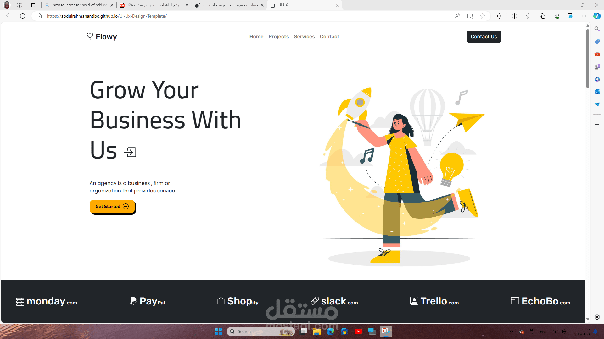 Ui Ux Design Template مستقل