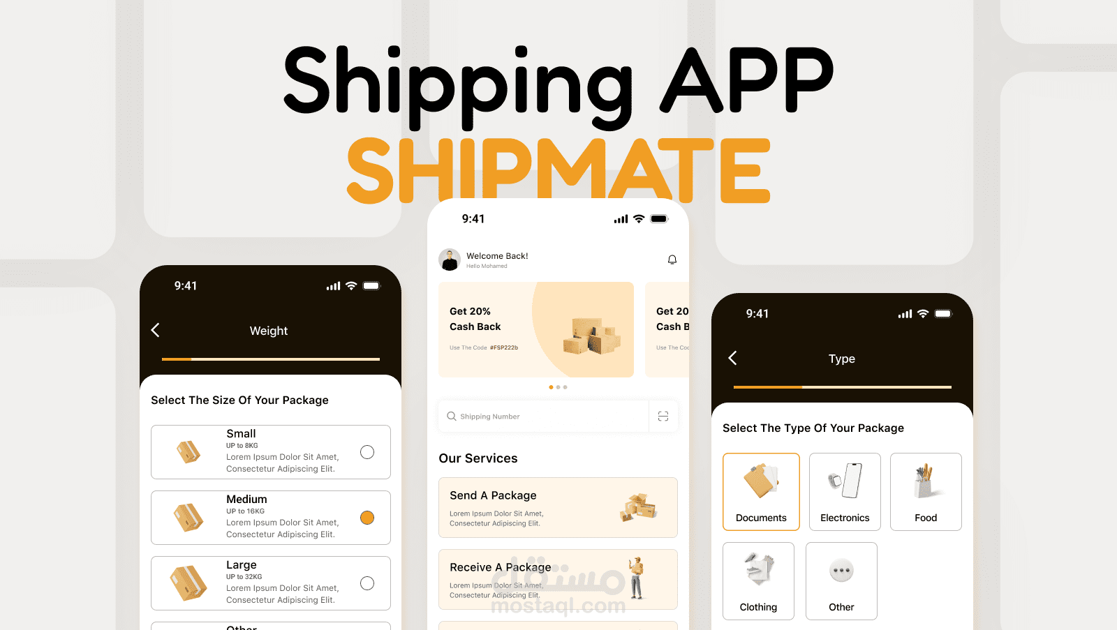 Shipping App design-تصميم تطبيق شحن | مستقل