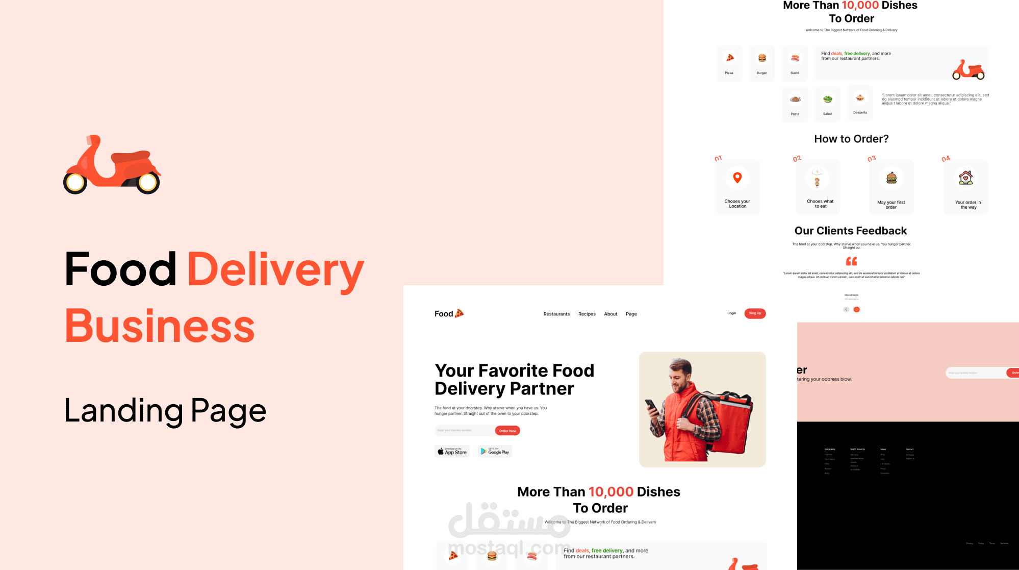 Food Delivery Landing Page | مستقل