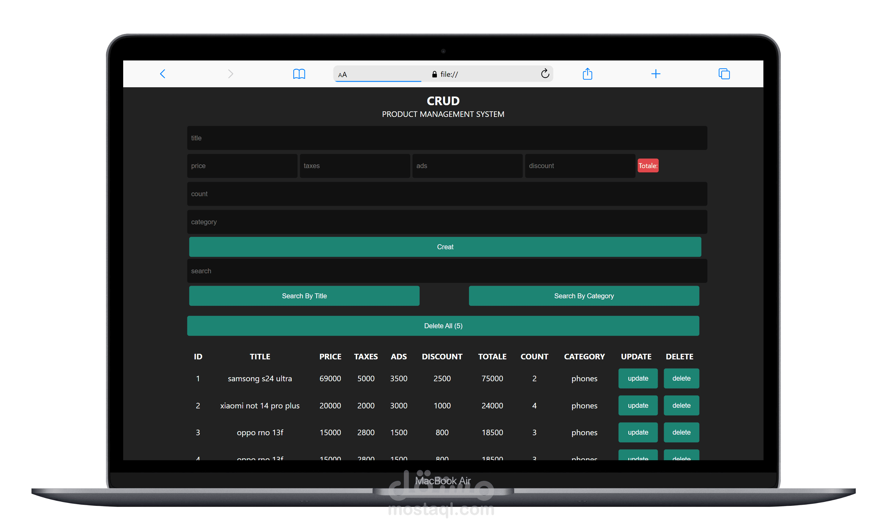 CRUD Application | مستقل