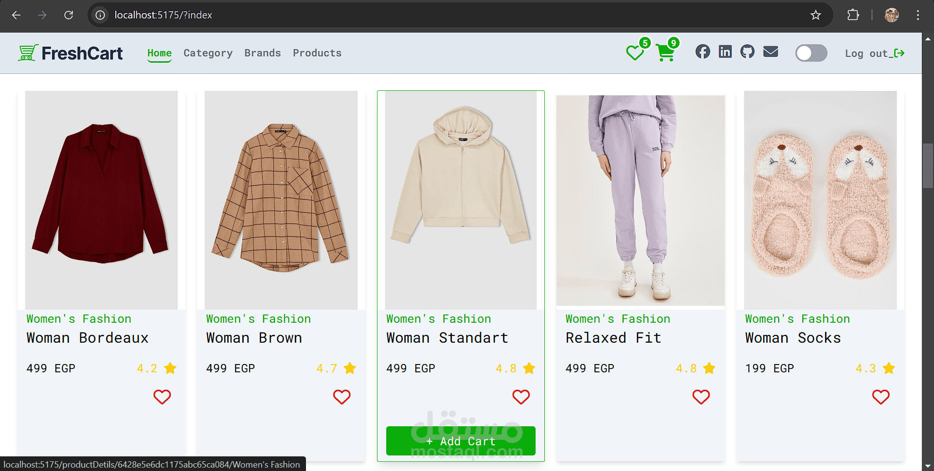 (E-commerce Web Application (React.js – Fully Responsive | مستقل