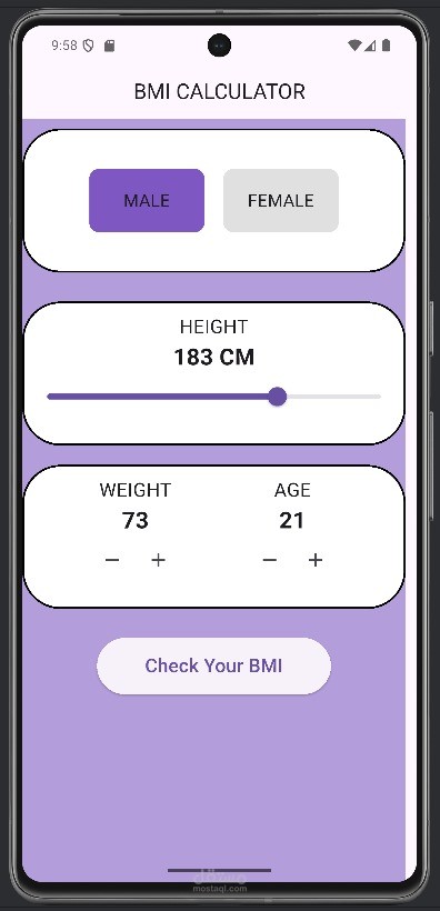 BMI CALCULATOR | مستقل