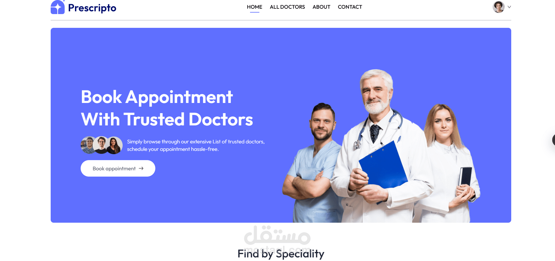 Doctor Appointment Booking Website using React.js | مستقل