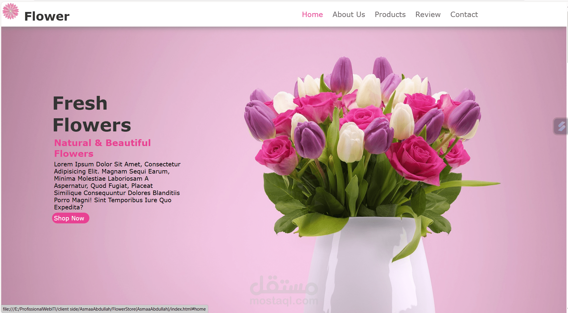 Flowers E-Commerce | مستقل