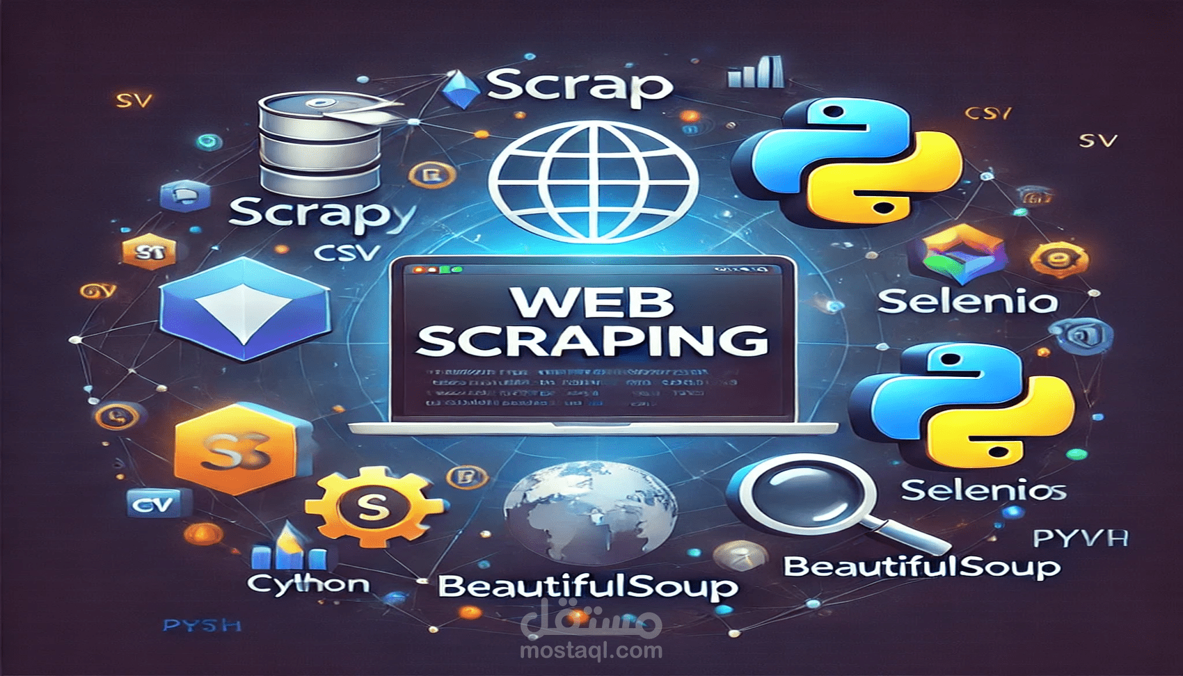 جمع واستخراج البيانات من موقع وظف wuzzuf.com | مستقل