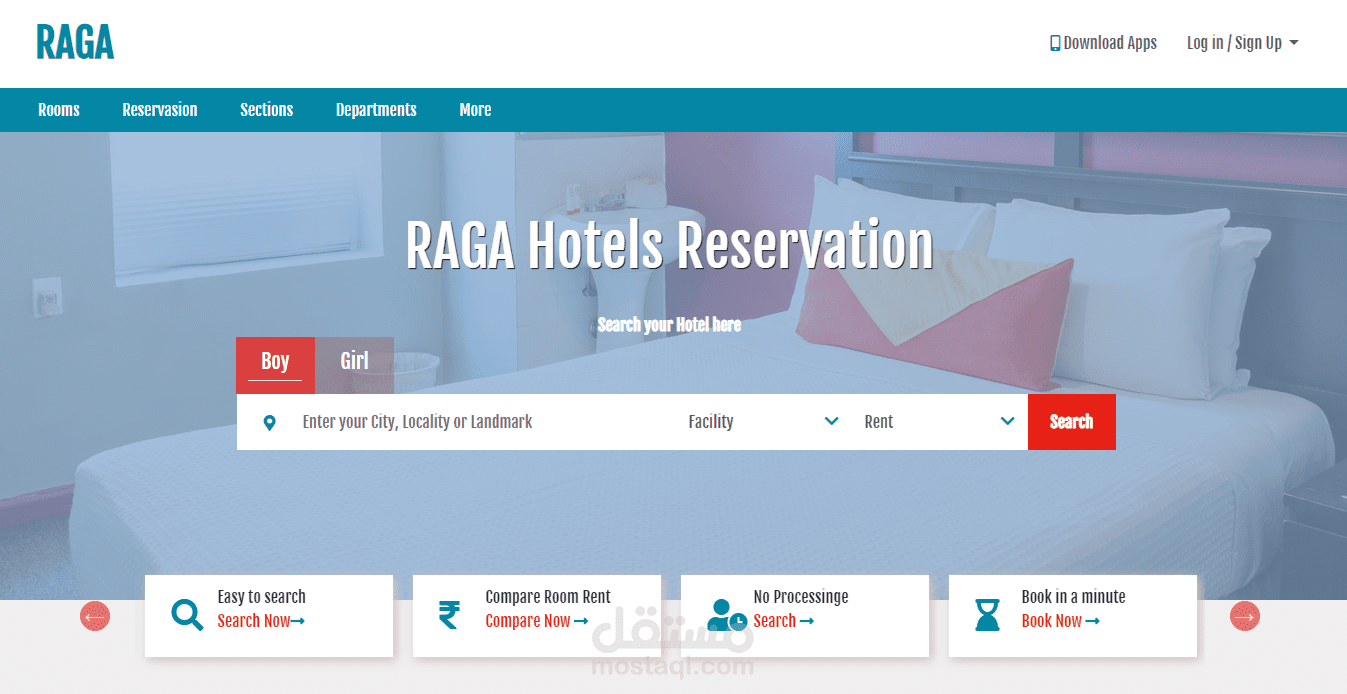 Raga Hotels Reservation | مستقل