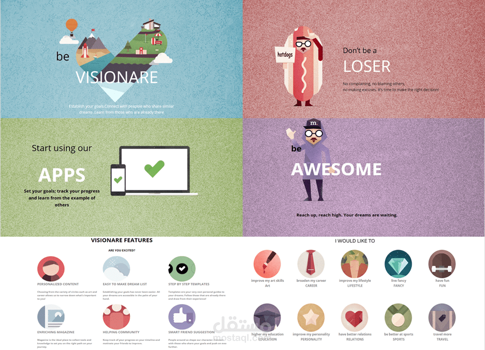 Web Development A Single Page Website Made By Html5 Css Jquery And Bootstrab مستقل 