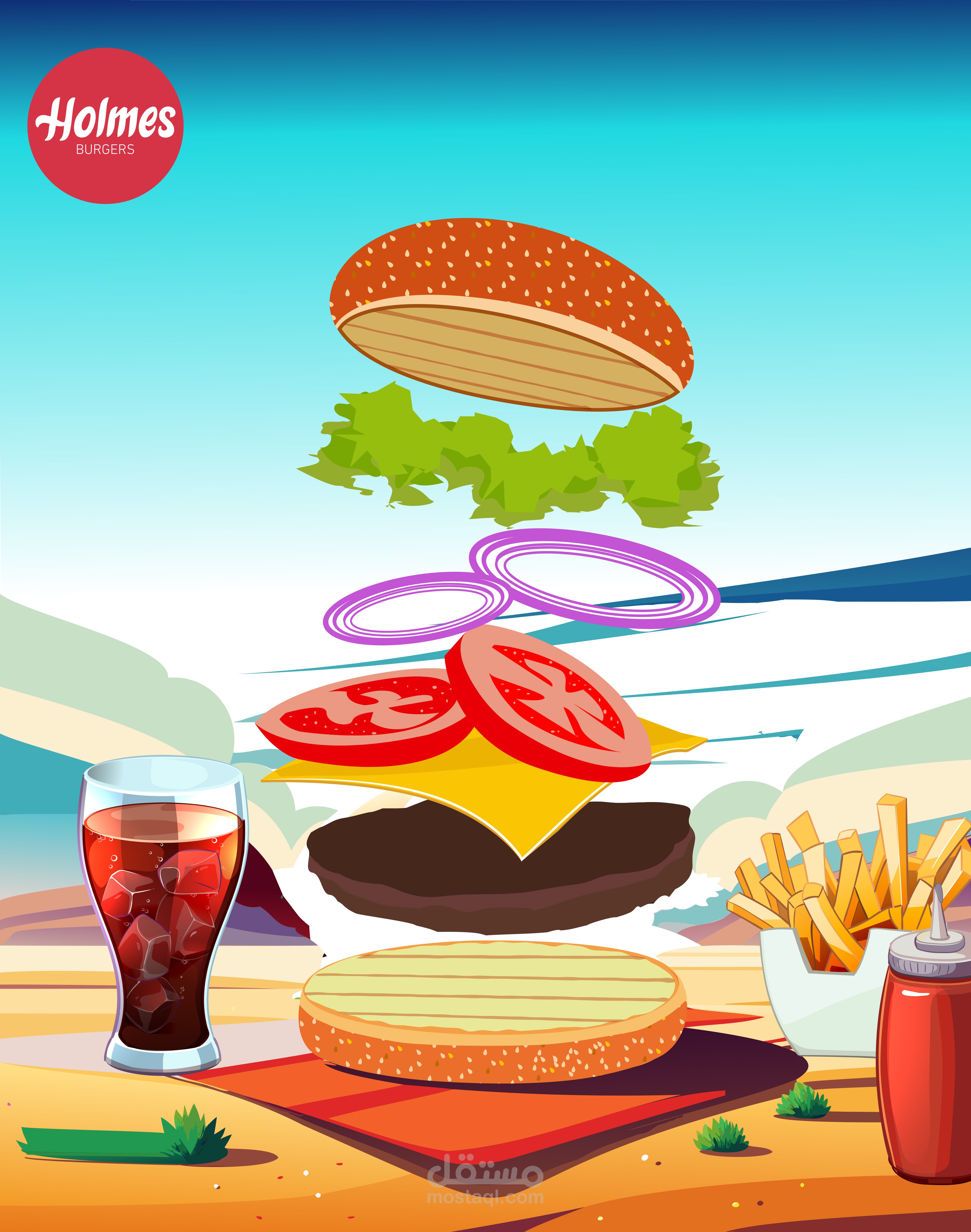 Burger sandwitch illustration | مستقل