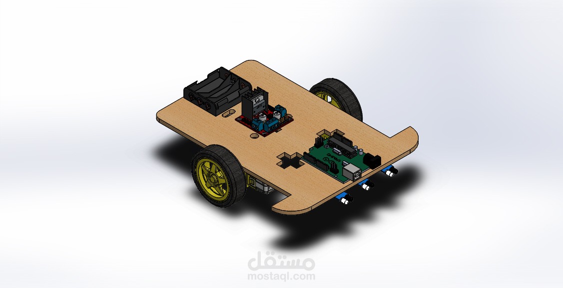SolidWorks design of a line follower robot | مستقل