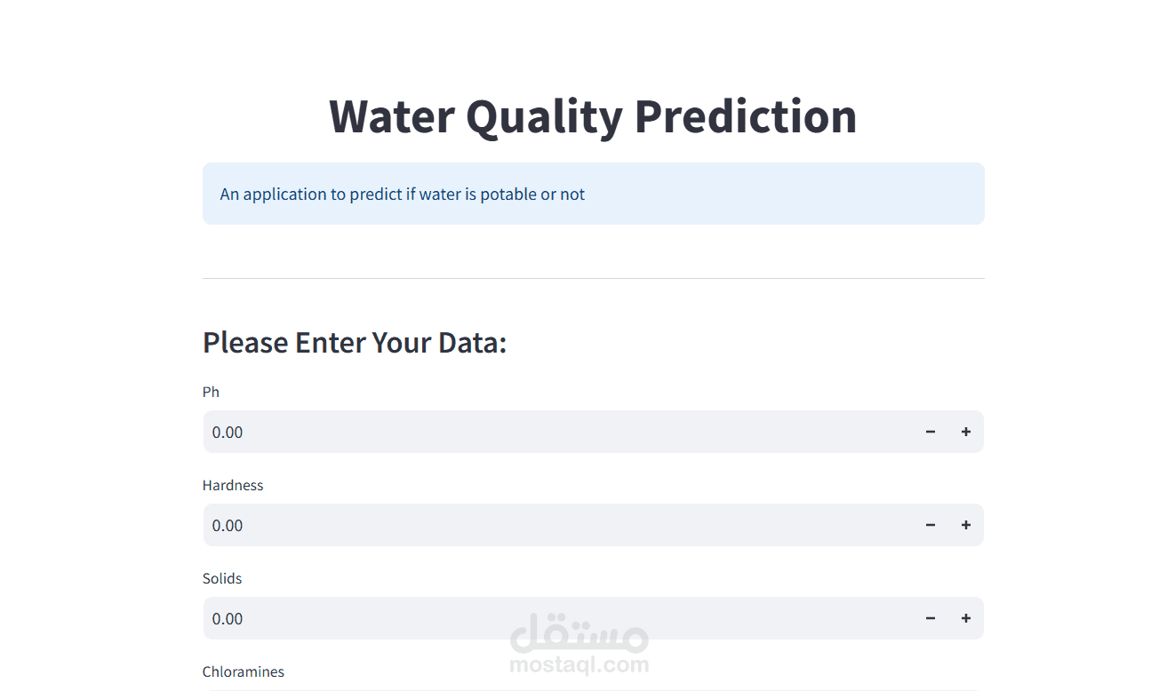 water quality prediction | مستقل