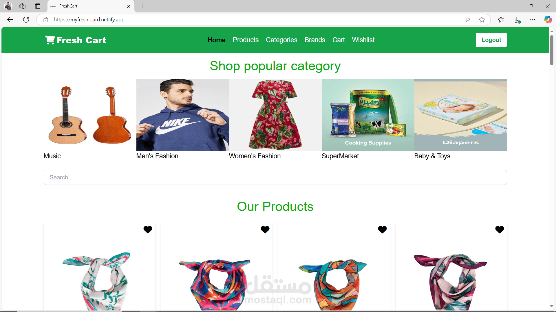 Fresh Cart-E-commerce | مستقل