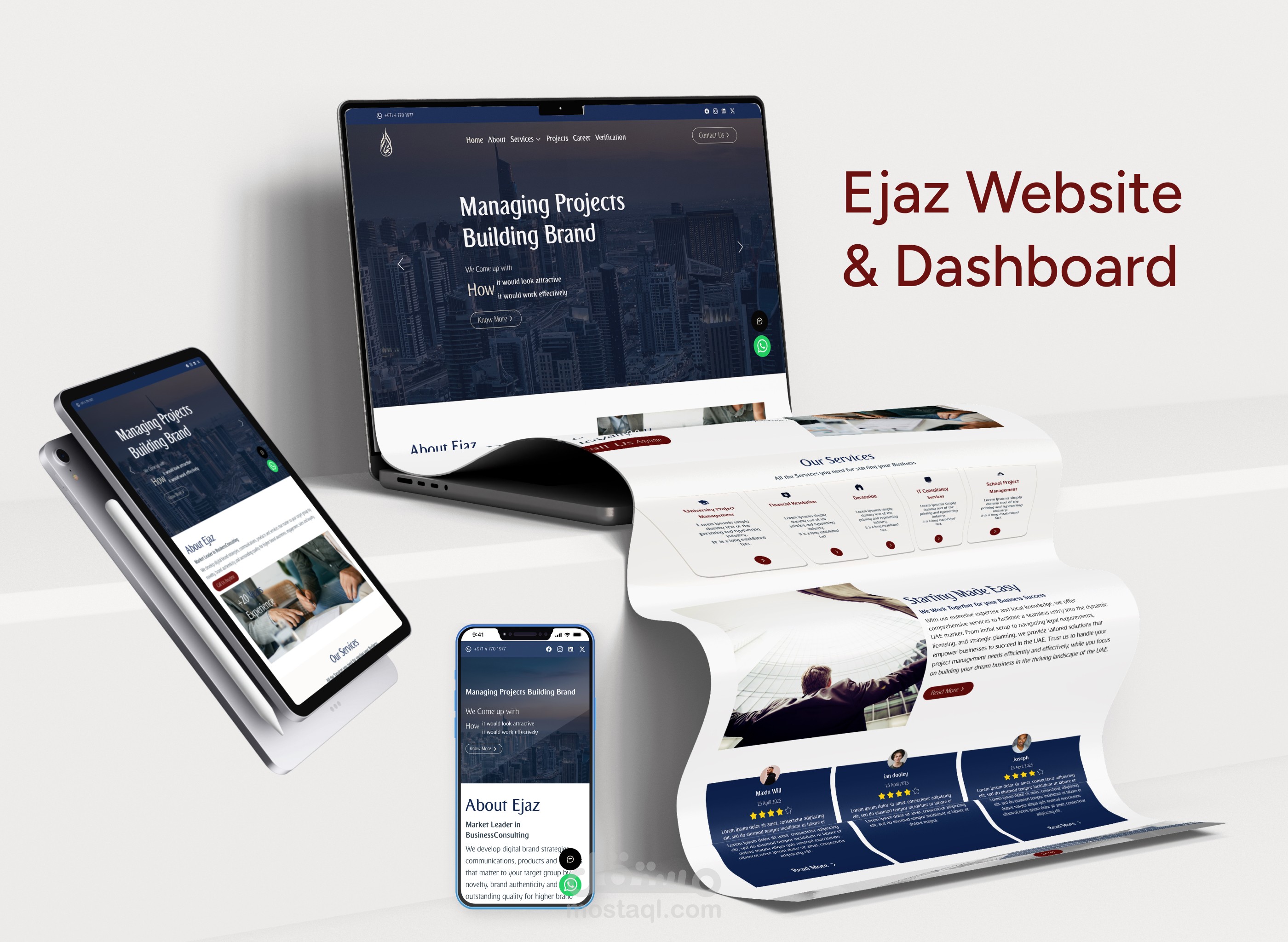 Ejaz Website & Dashboard | مستقل