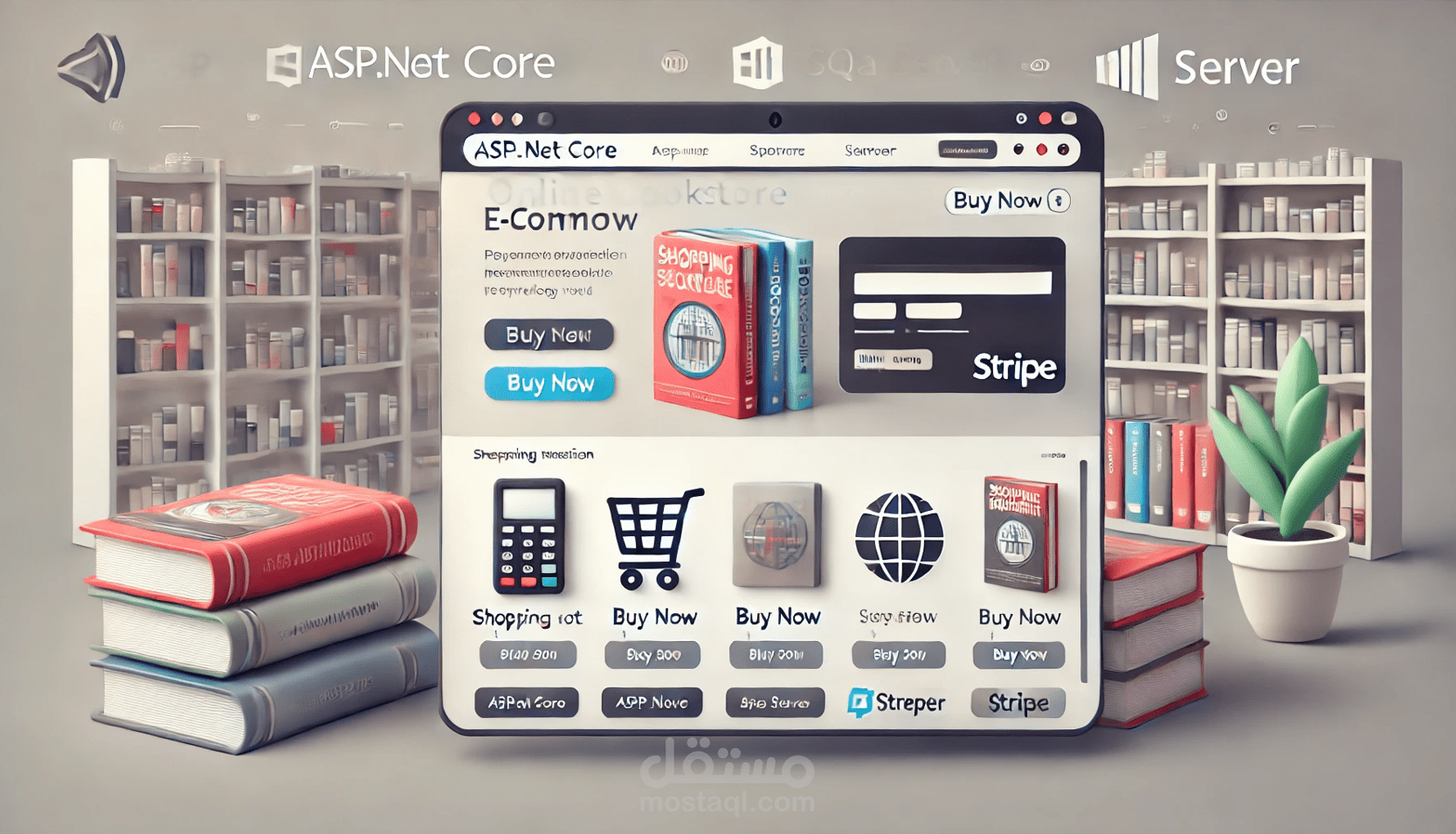 Online Book Store E Commerce Asp Net Core Mvc Web Application مستقل