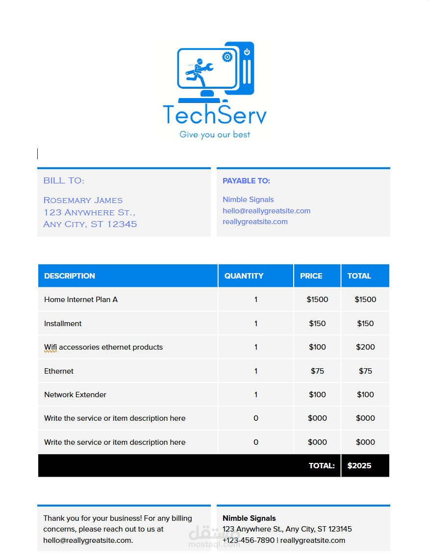 Bill design | مستقل