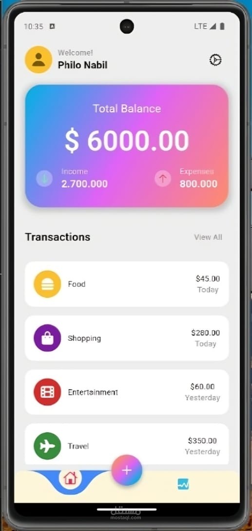 Personal Expenses Tracker App | مستقل