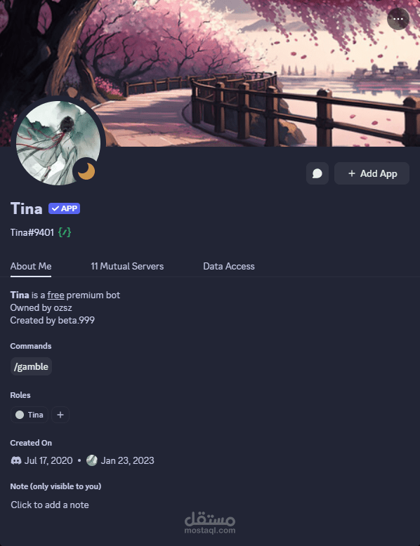 Tina (Discord Bot) | مستقل