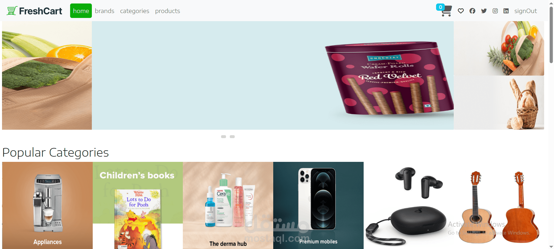 Ecommerce Website Using Angular | مستقل
