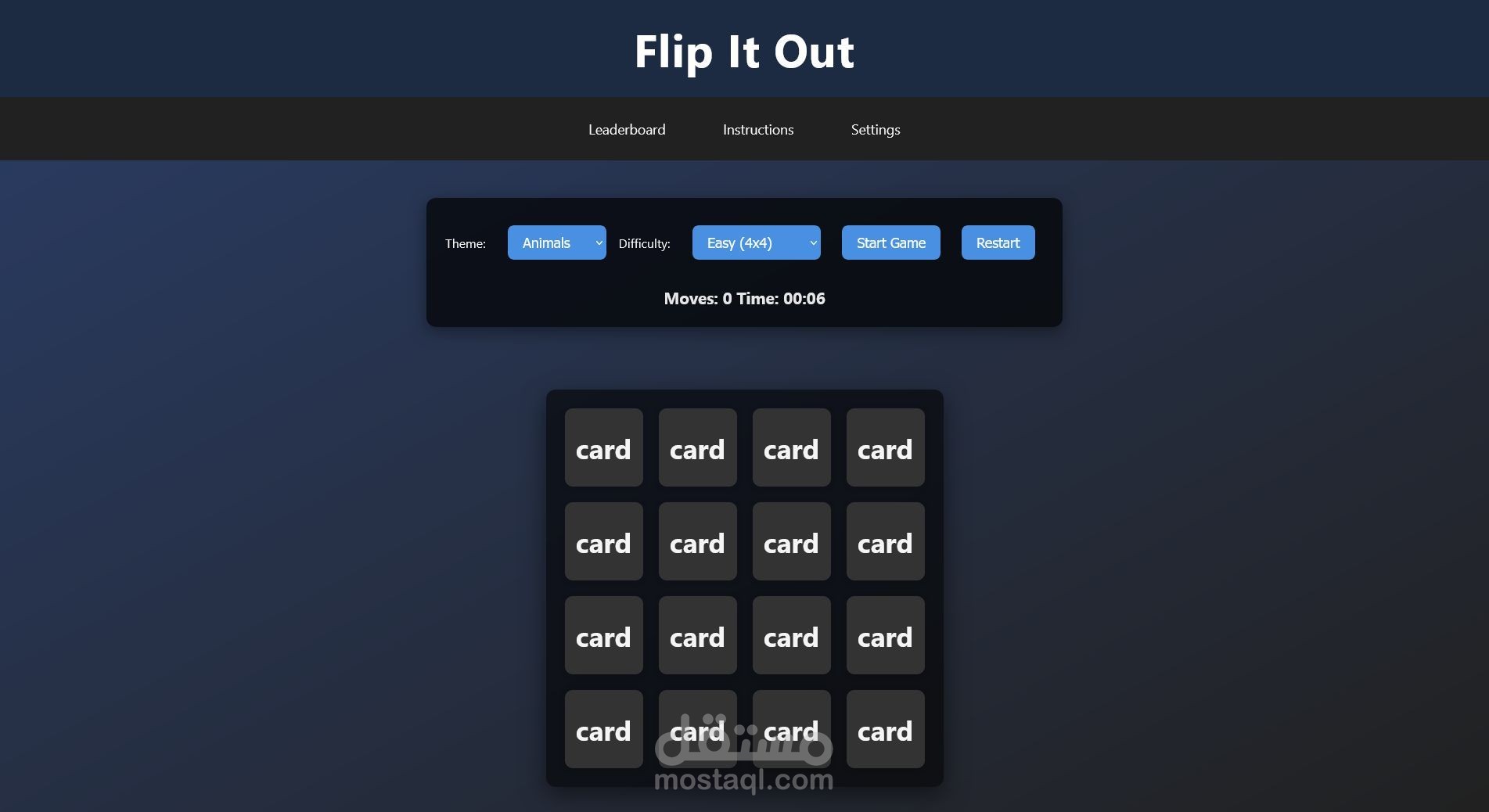 Memory Matching Game | مستقل