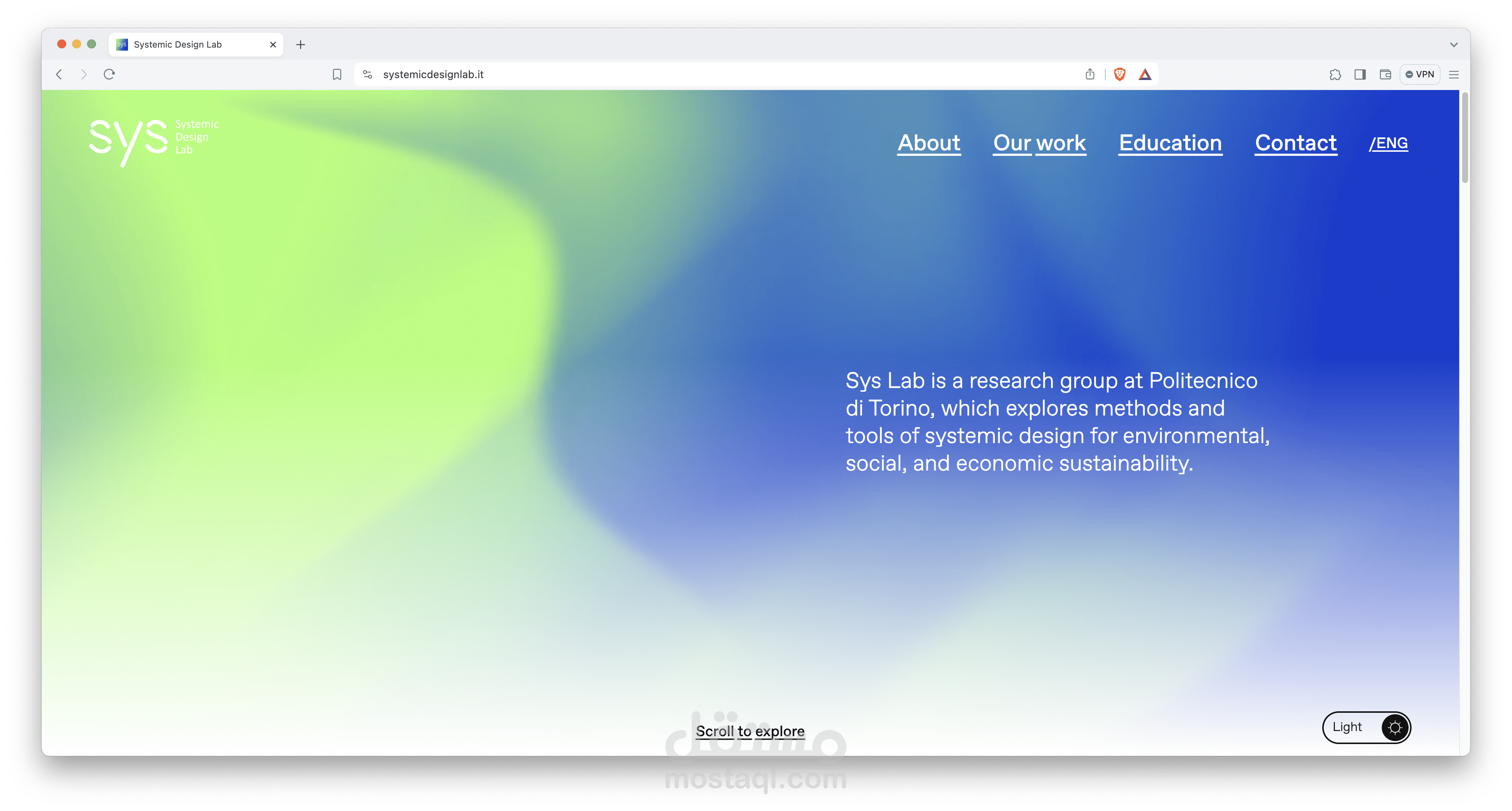 موقع تعريفي خاص بمختبر Sys Lab | مستقل