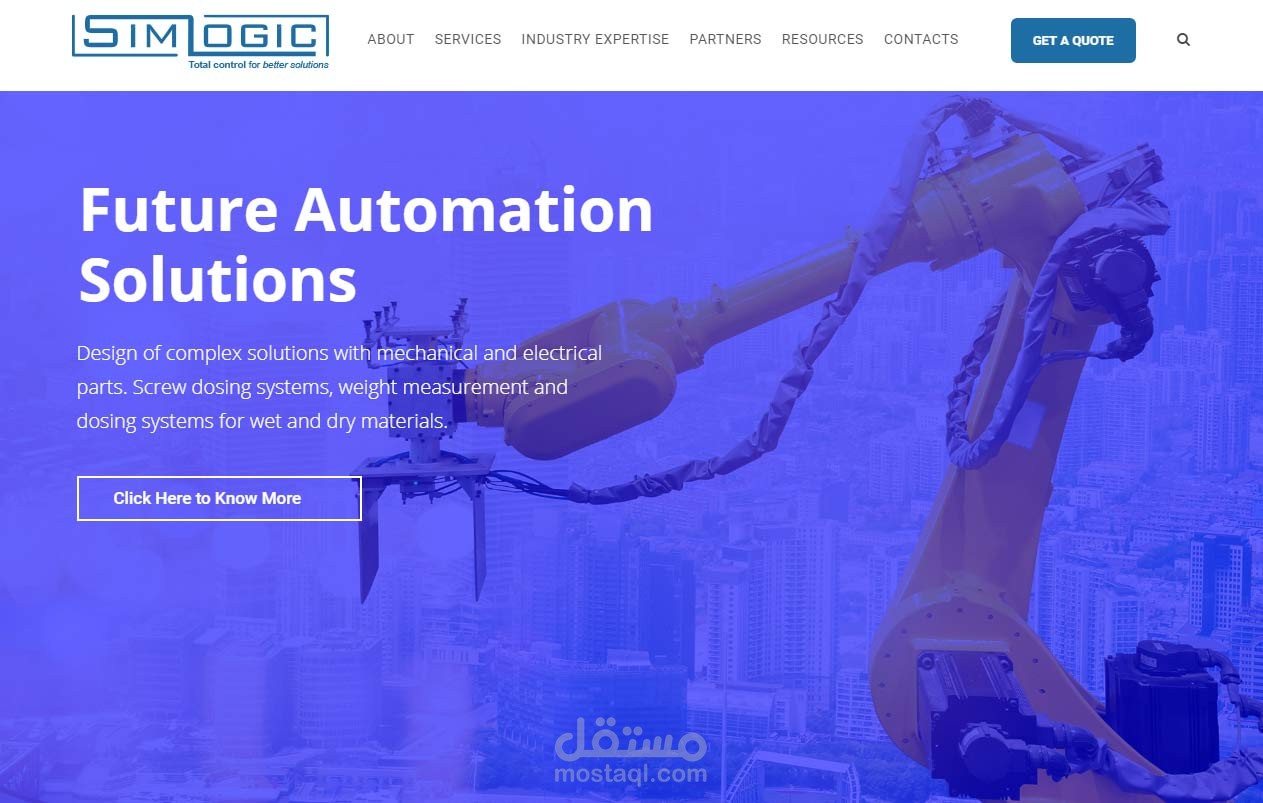 simLogic automation website | مستقل