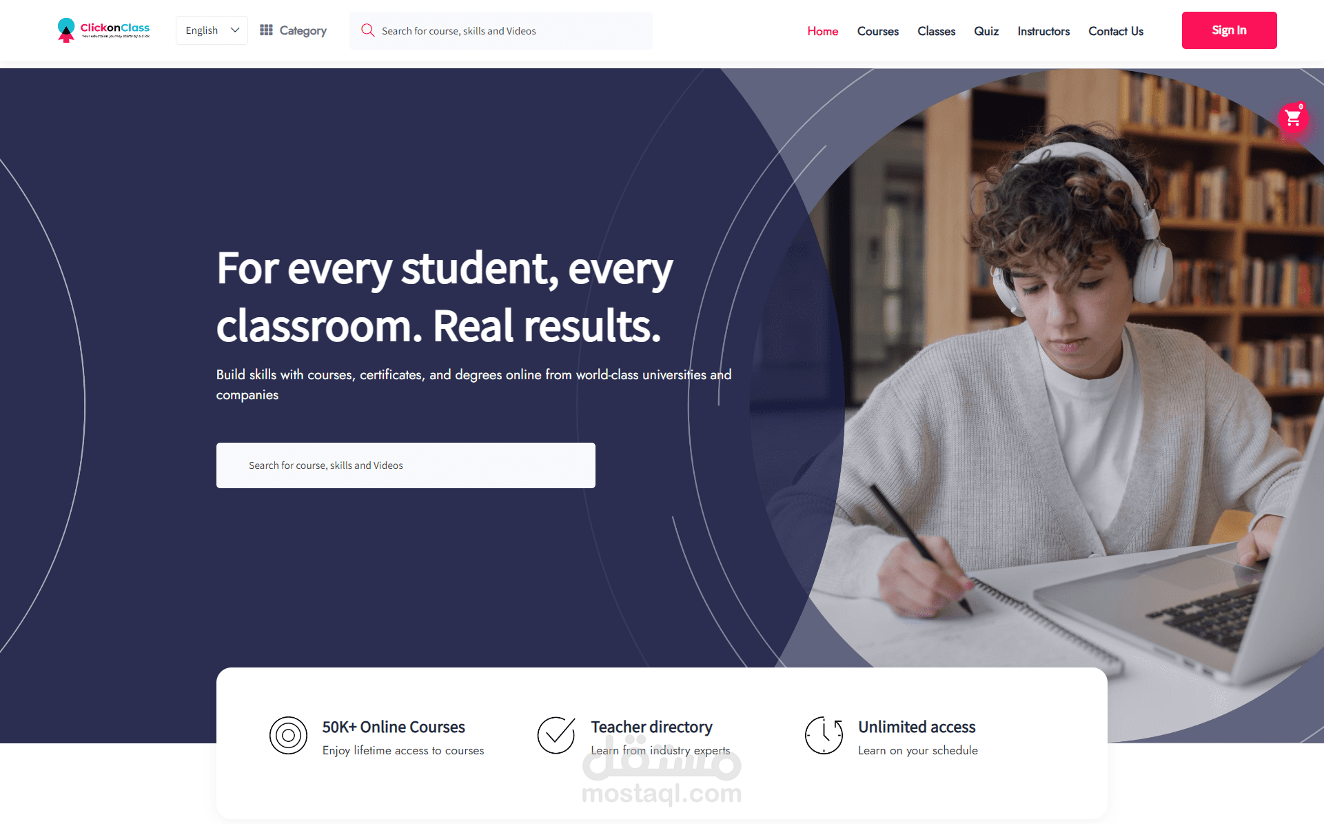 Click on Class | مستقل