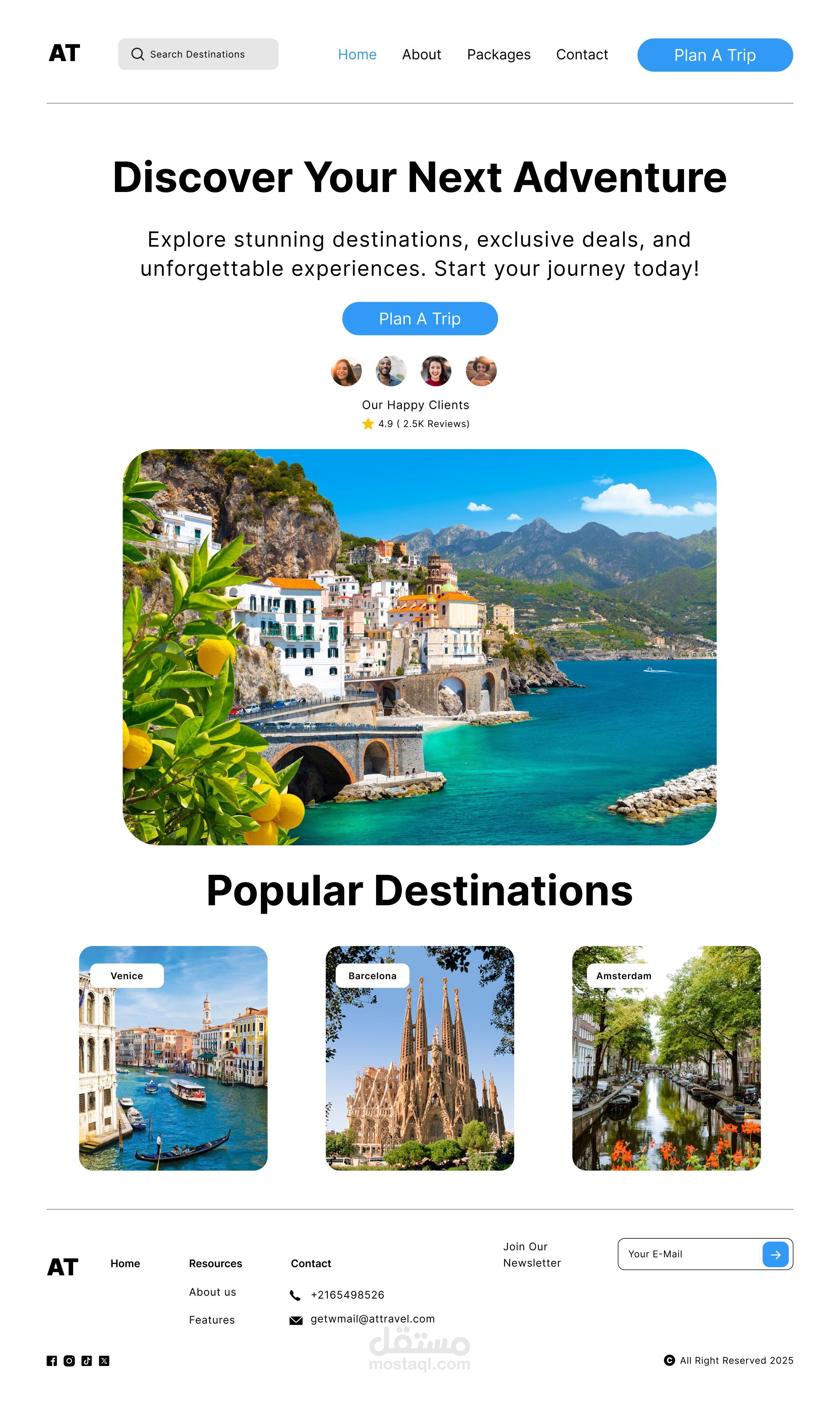 Travel Agency Website Landing Page | مستقل