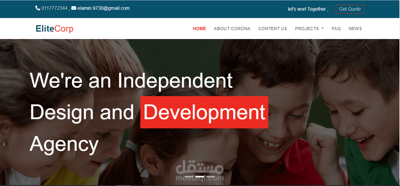تصميم باستخدام Html Css Bootstrap Css3 Html5 مستقل 