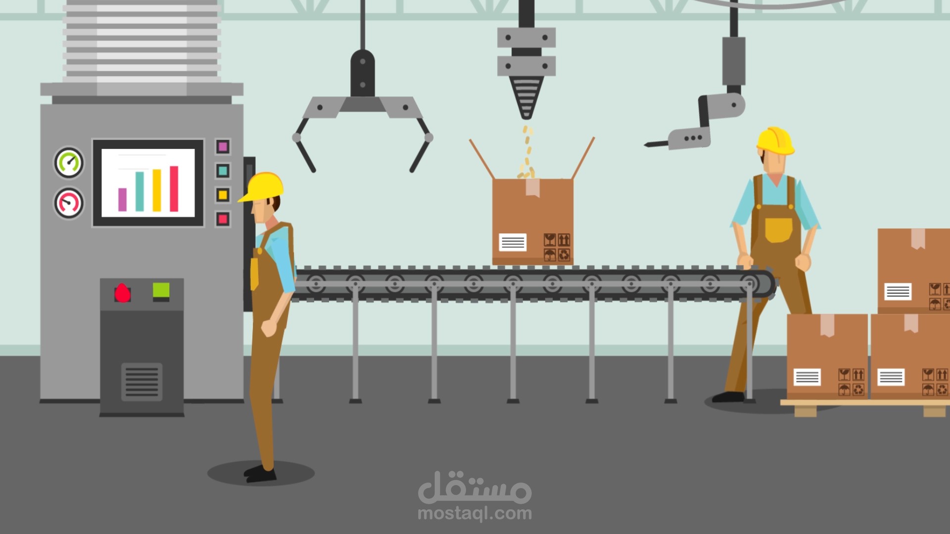 Factory Machine Animation | مستقل