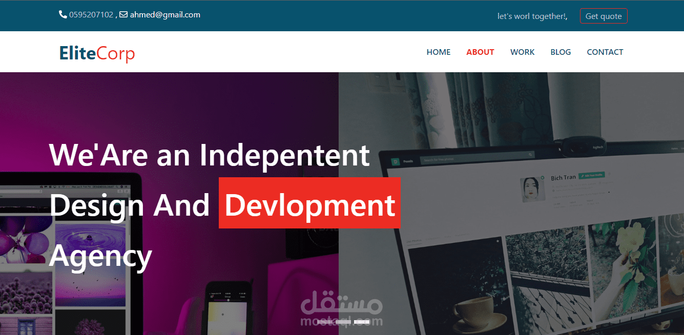 Responsive Website Designed By Htmlcss Javascript Bootstrap مستقل