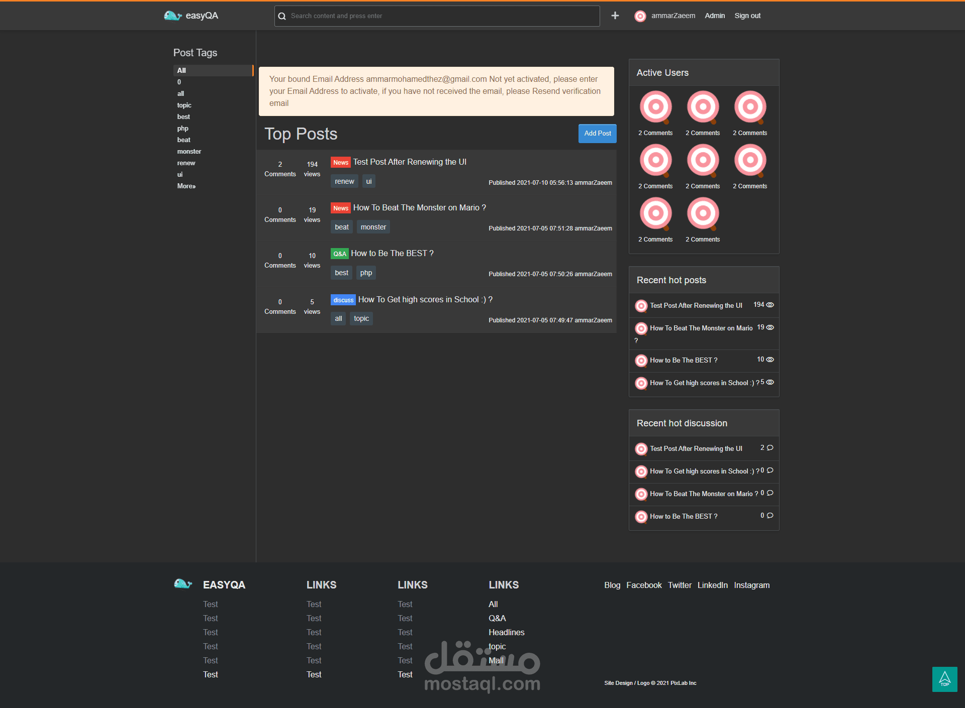 تصميم موقع مشابه ل StackOverFlow باستخدام Codeigniter | مستقل