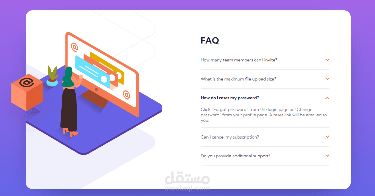 FAQ Accordion Card | مستقل FAQ Accordion Card | مستقل