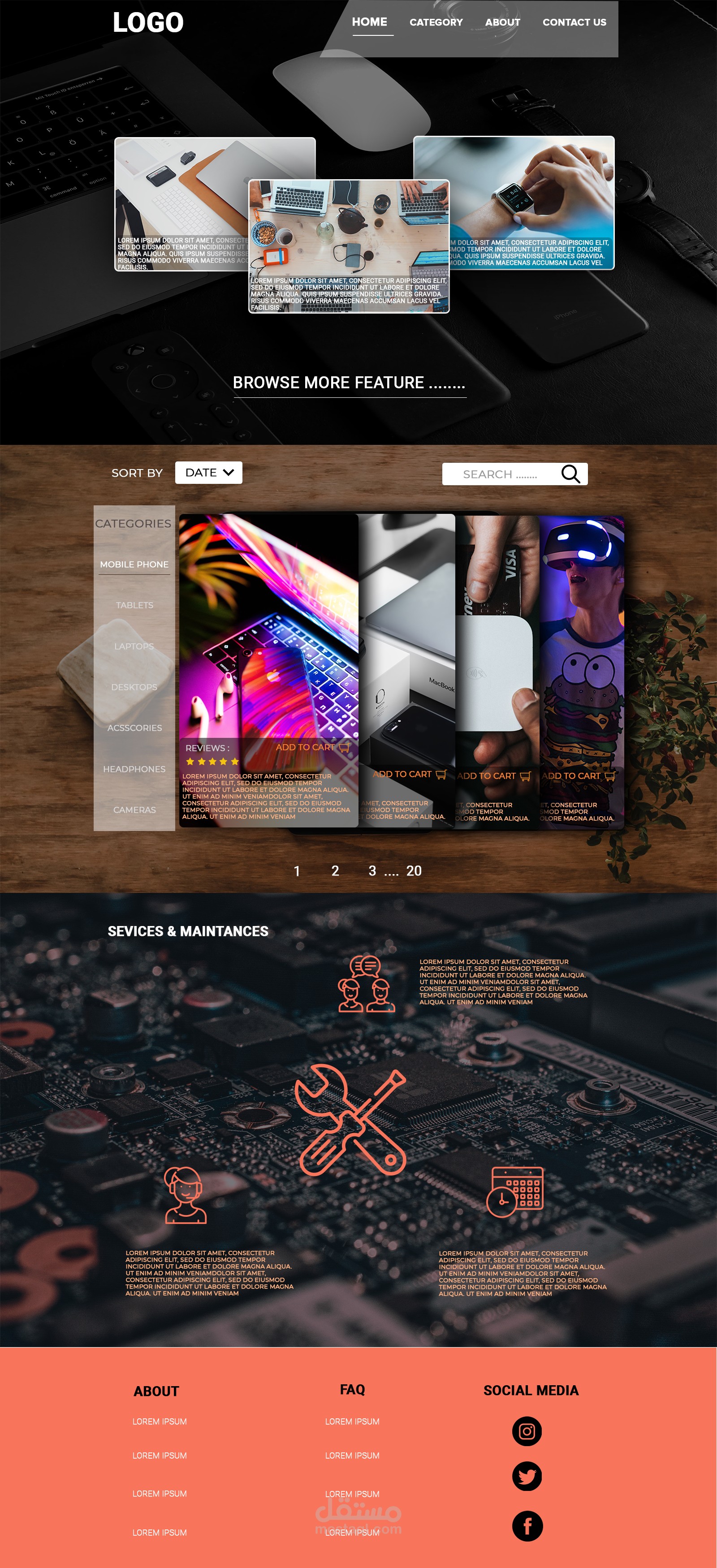 Tech website design | مستقل