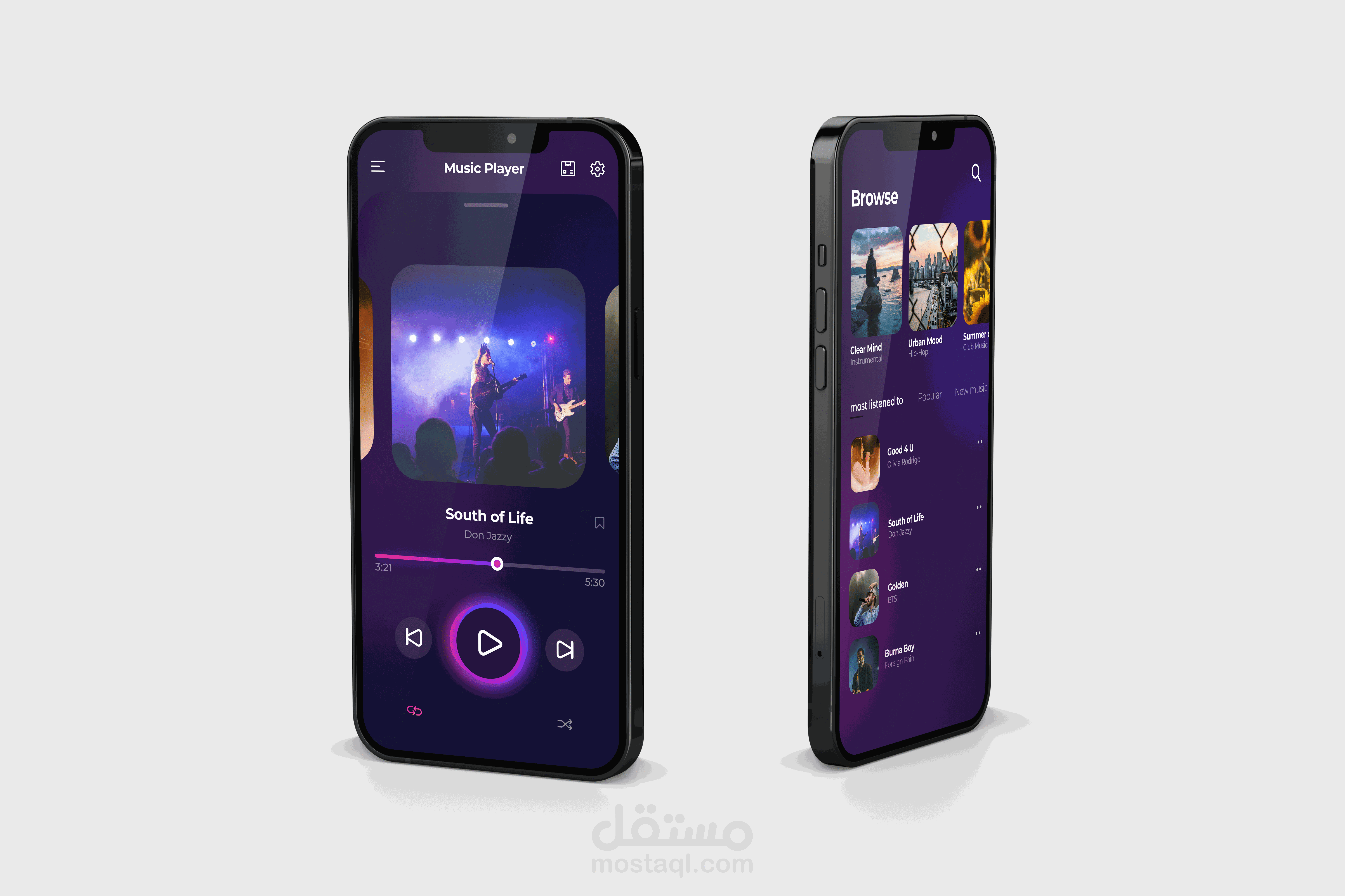 Global Music Playback App Design 