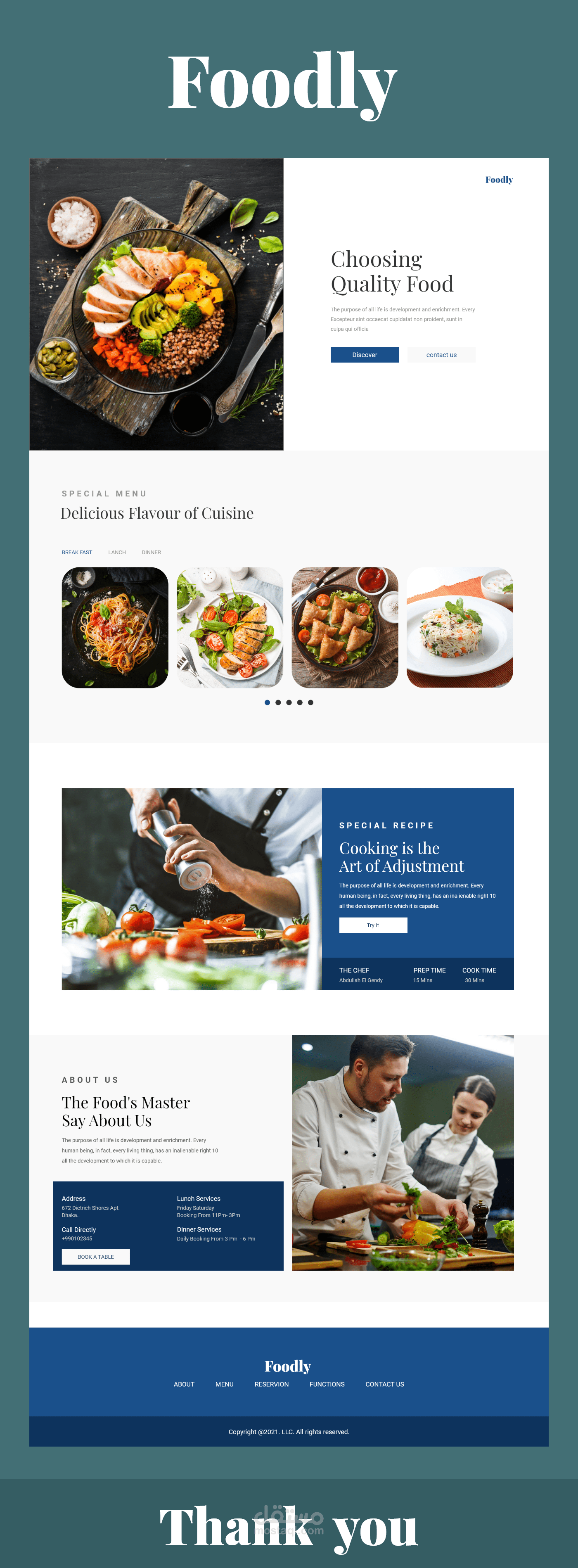 Foodly Landing Page | مستقل