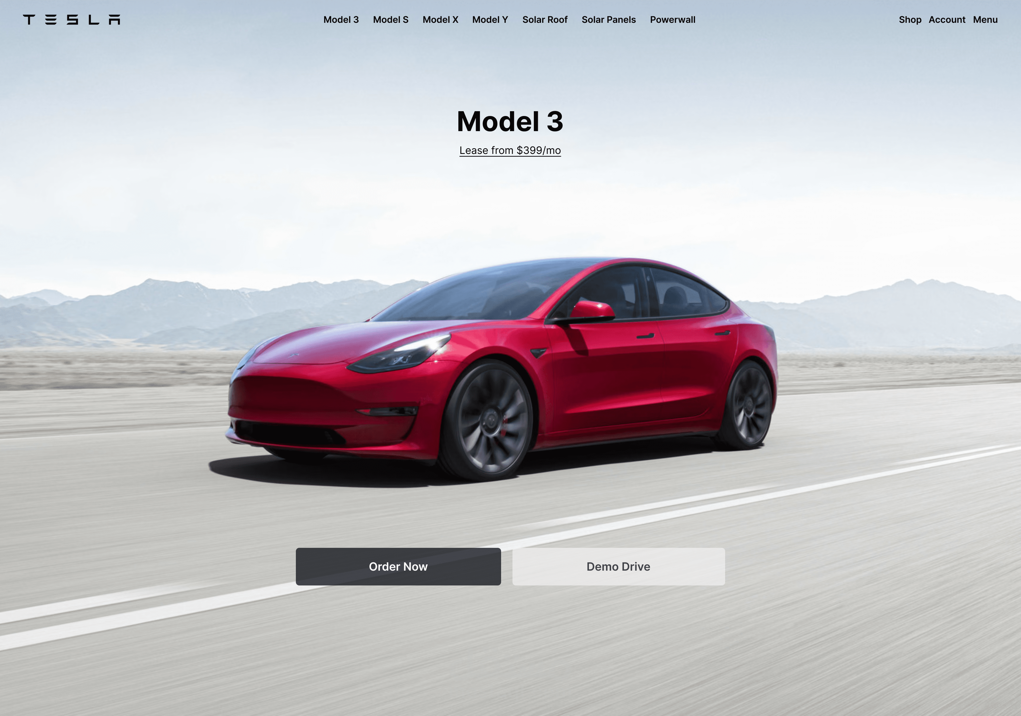 Tesla website مشروع تدريبي | مستقل