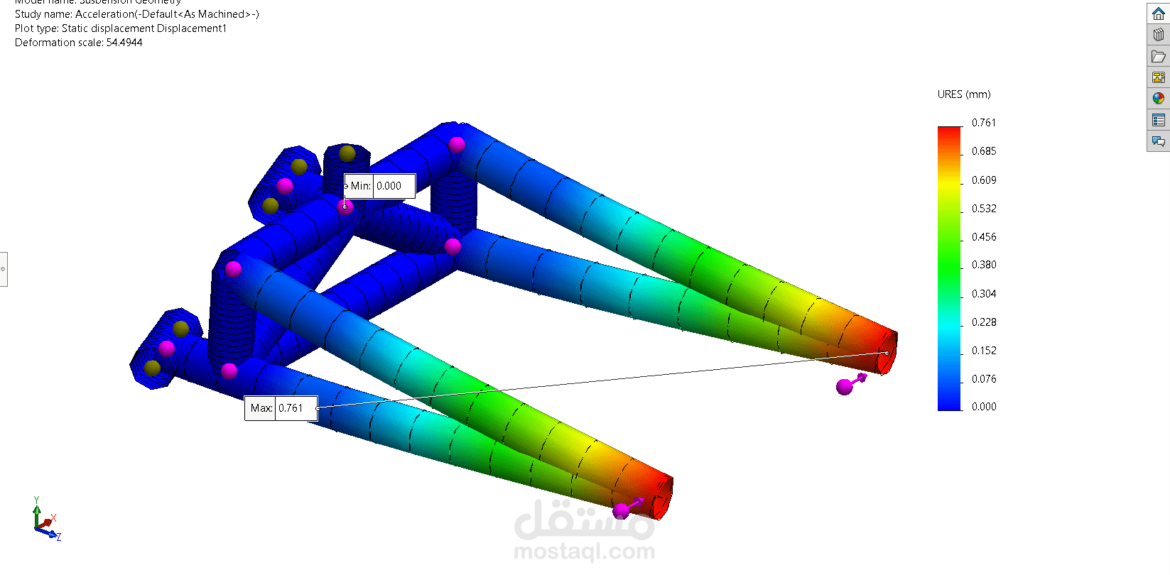 Stress Analysis (Semi trailing) arm | مستقل