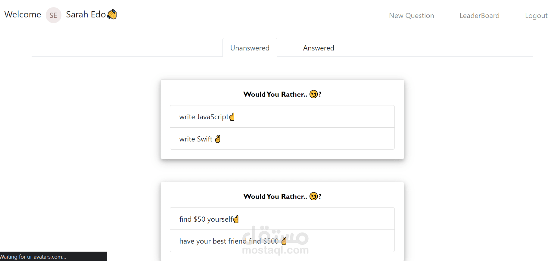 would you rather game with react and redux | مستقل