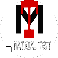 A YouTube channel logo called MATERIAL TEST | مستقل