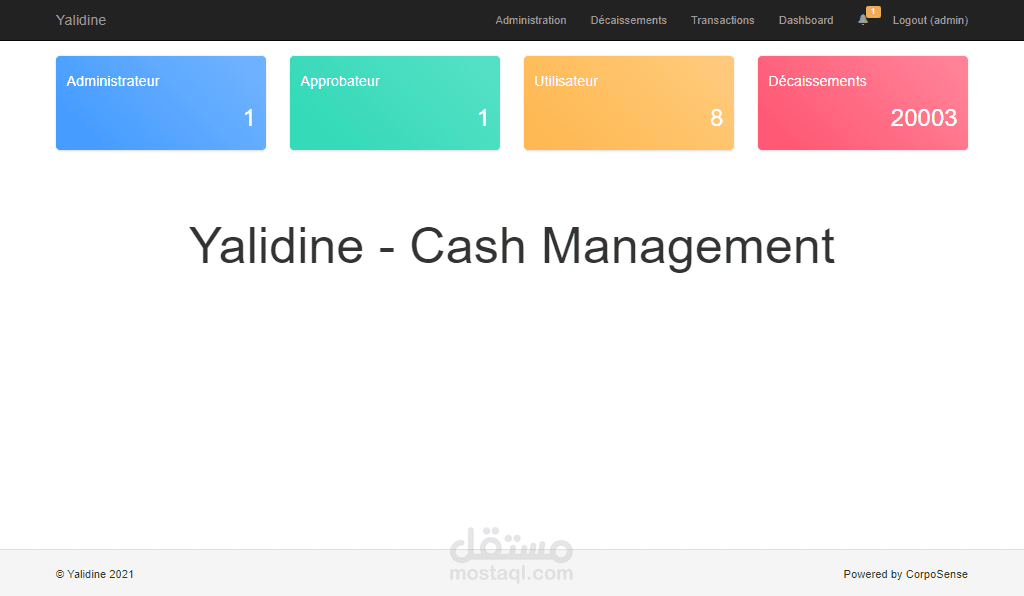 نظام لادراة النفقات لشركة نقل Yalidine | مستقل