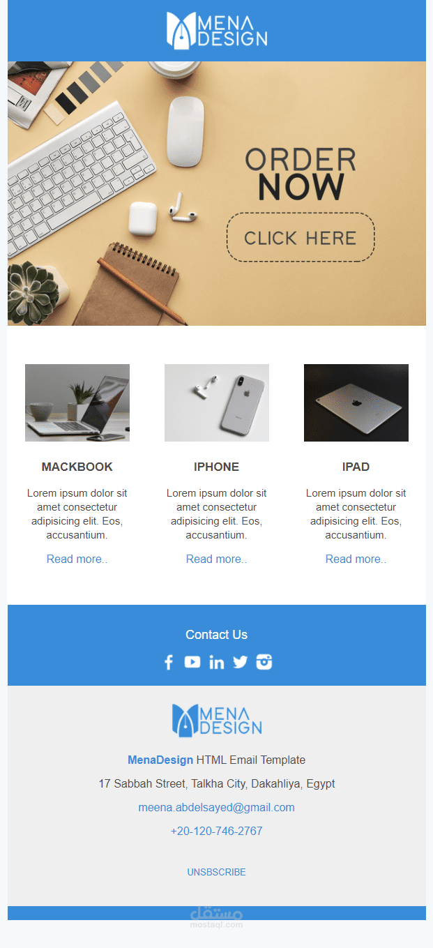 Full Responsive HTML Email Template | مستقل