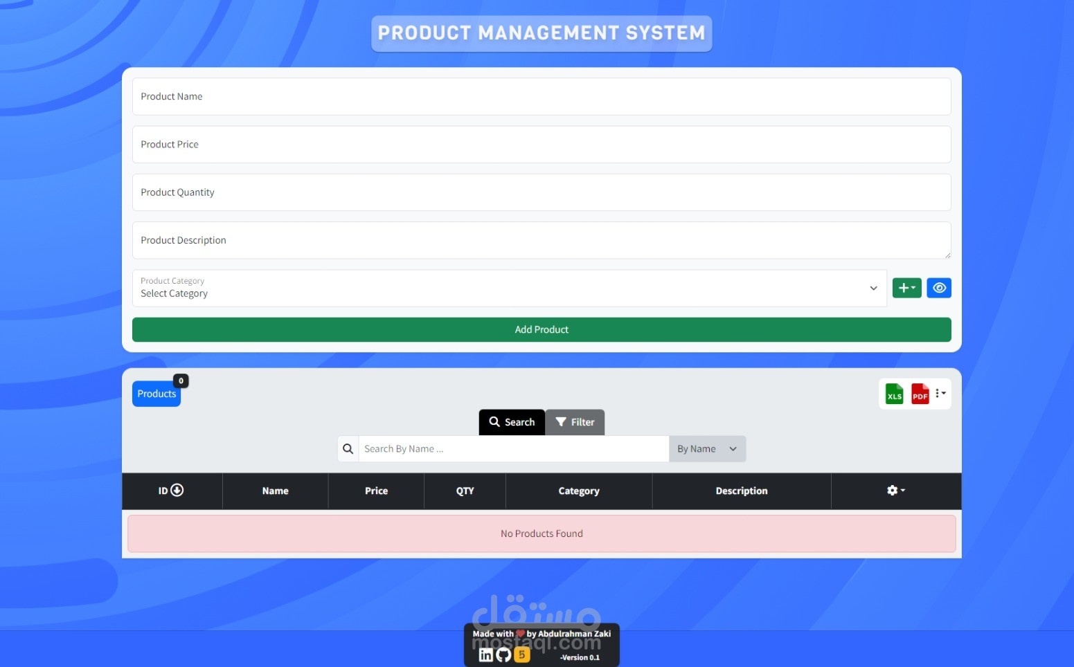 PRODUCT MANAGEMENT SYSTEM | مستقل