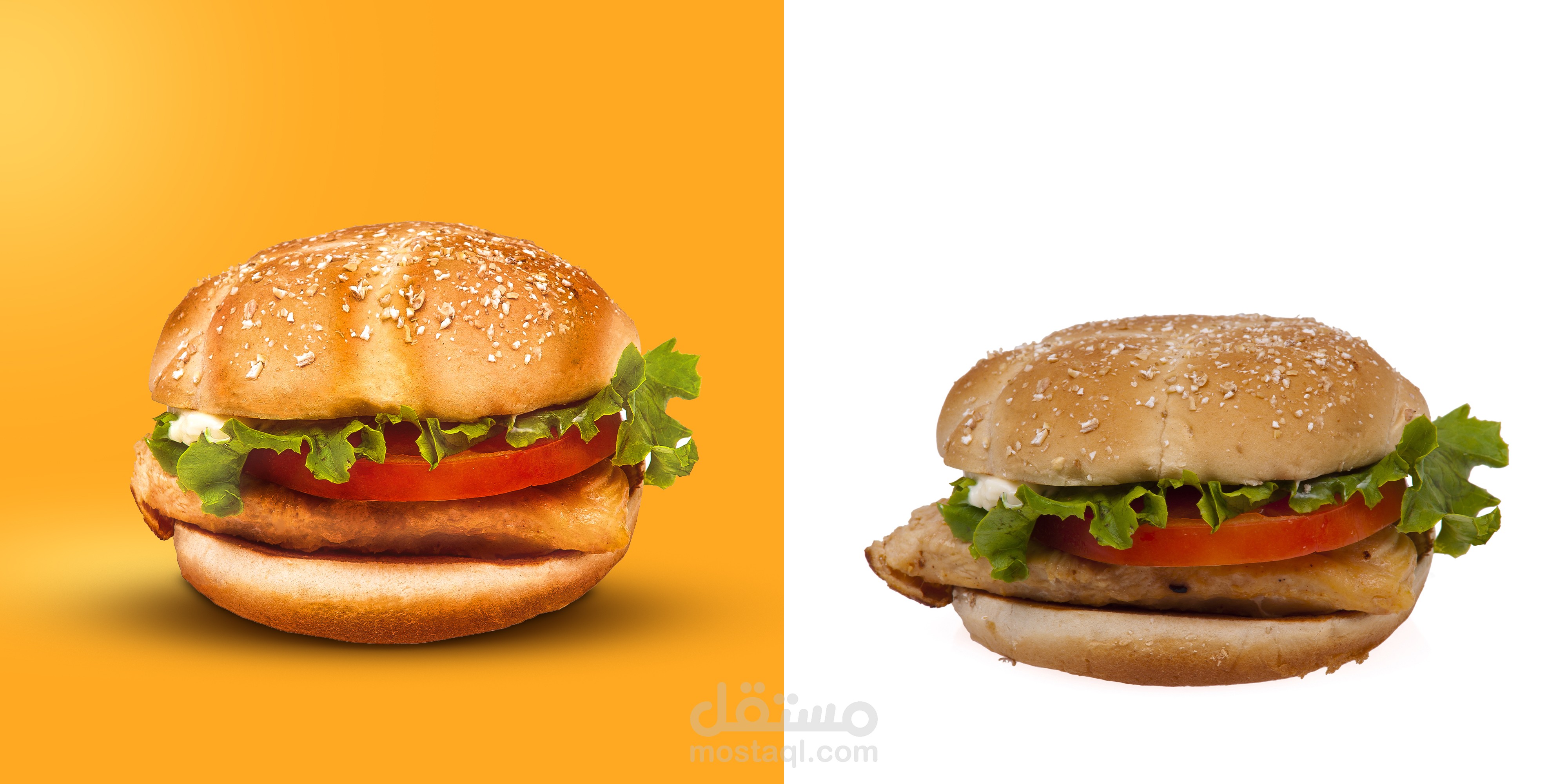 retouch a burger sandwich | مستقل