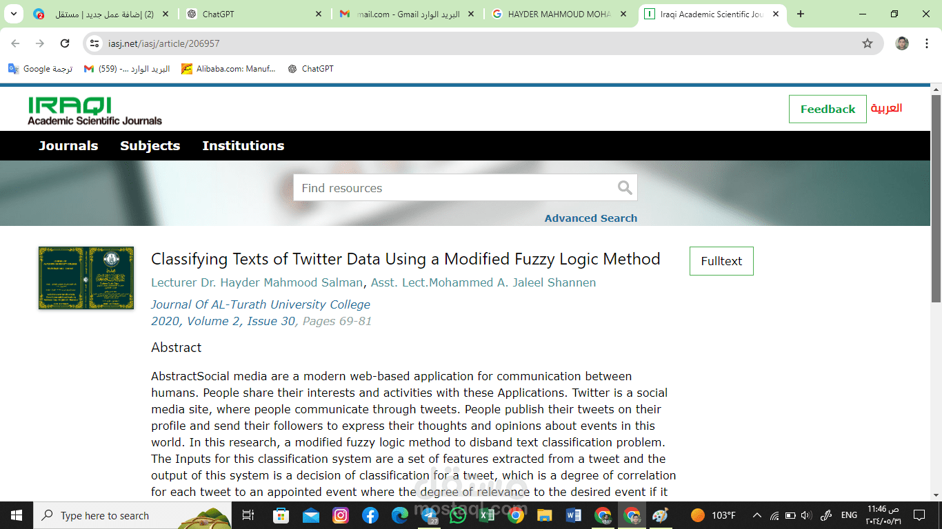 Classifying Texts Of Twitter Data Using A Modified Fuzzy Logic Method