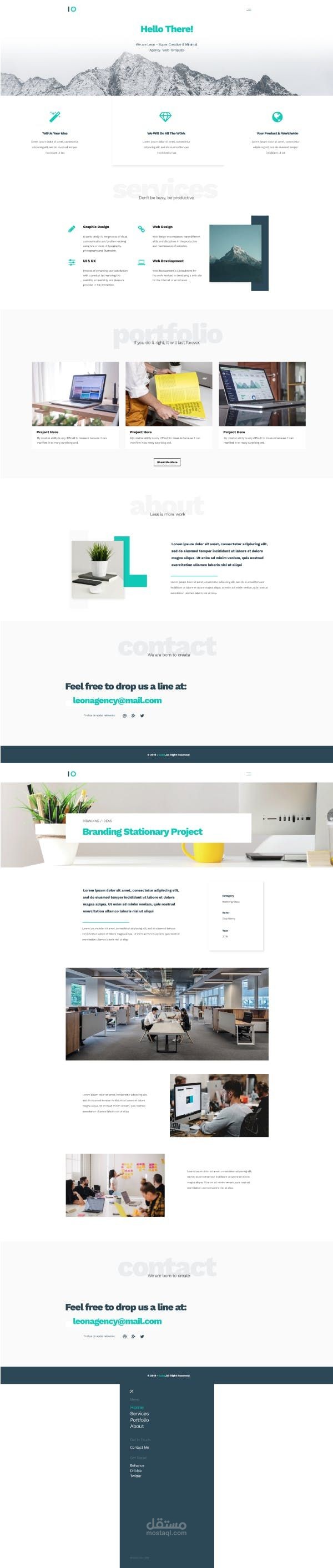 Html And Css Simple Web Template مستقل 2714