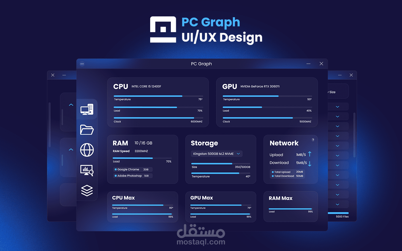 PC Graph | UI/UX design | مستقل