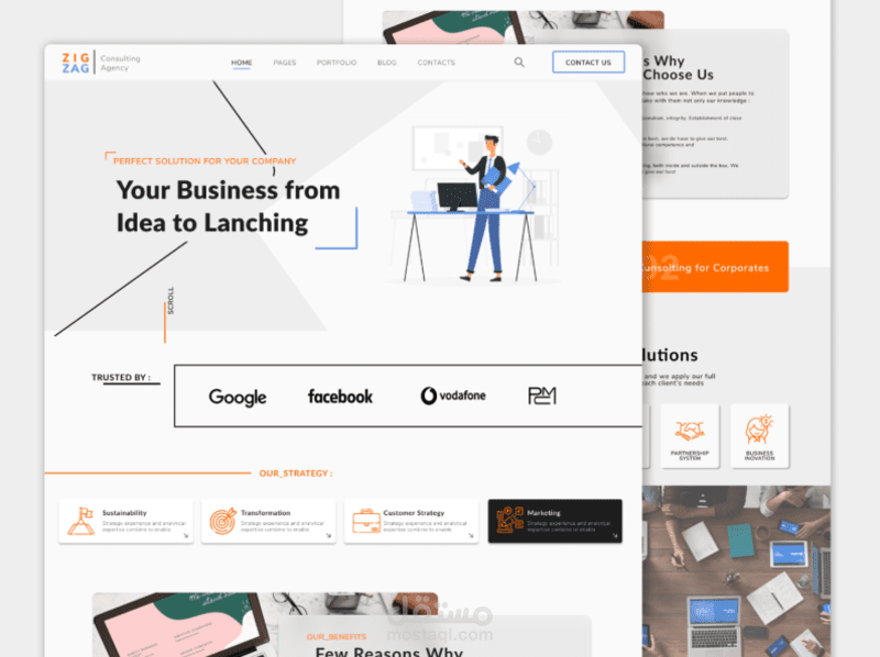 Zig Zag Consulting agency Website | مستقل
