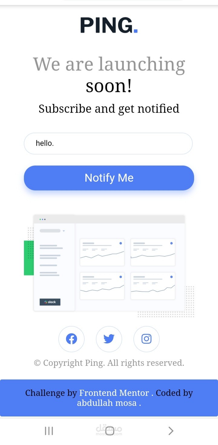 Ping Coming Soon Section | مستقل